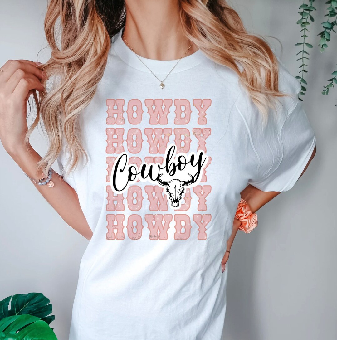 Howdy Howdy Pink DTF Transfer, Ready to Press DTF Transfers - Direct to ...