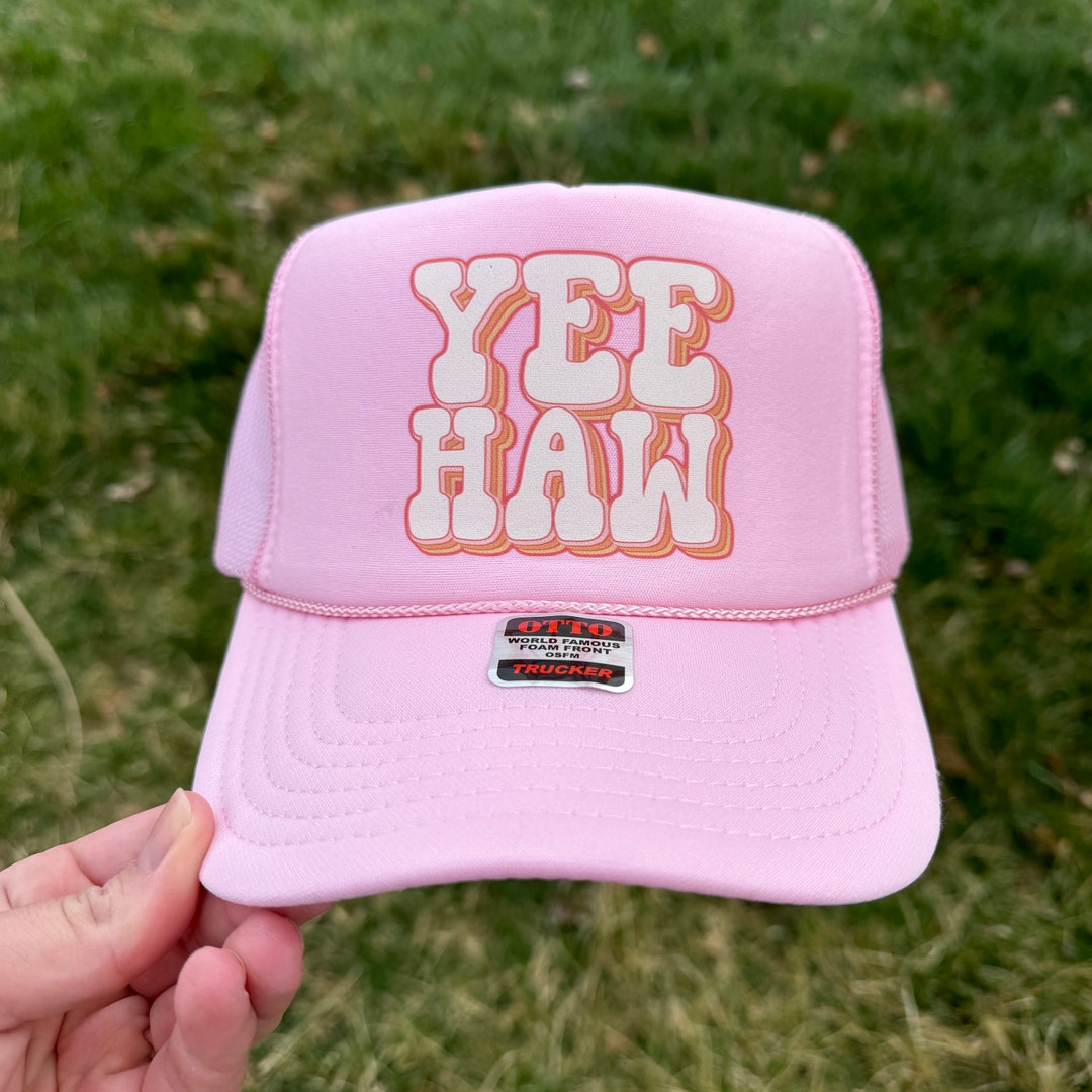 Pink Retro Yee Haw Hat DTF Transfer, Ready to Press DTF Transfers ...
