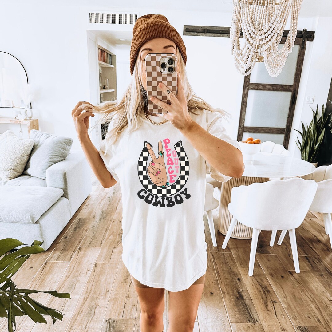 Peace Out Cowboy Horseshoe DTF Transfer, Ready to Press - Etsy