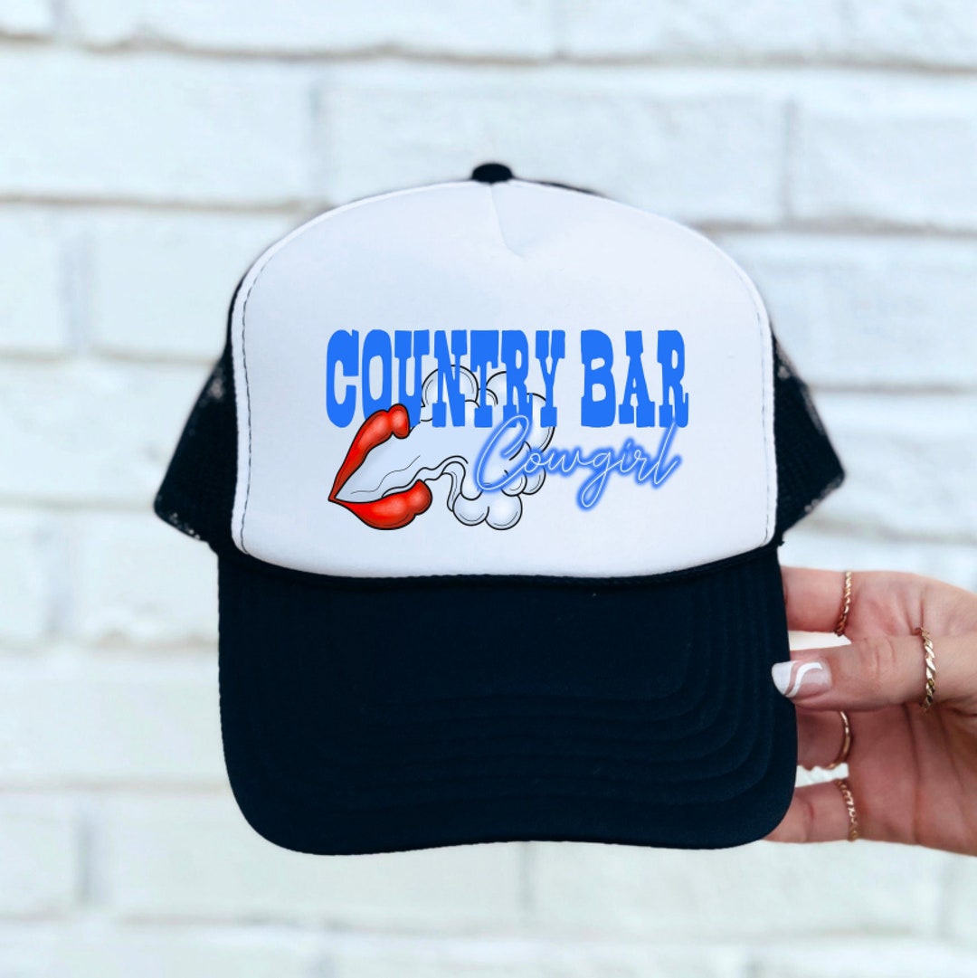 Country Bar Cowgirl Lips Hat DTF Transfer, Ready to Press DTF Transfers ...