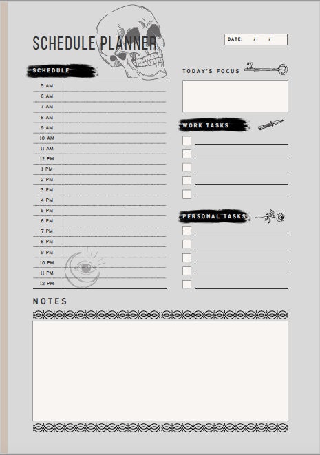 Printable Goth Planner Page - Etsy