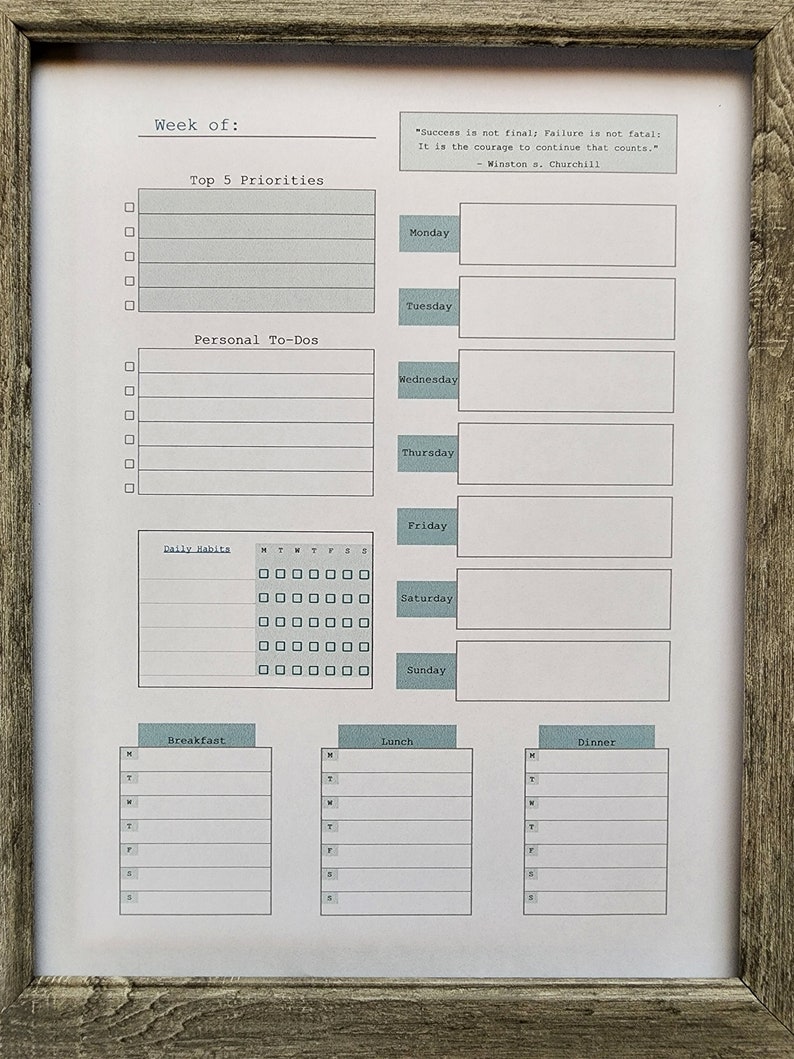 Weekly Priority Sheet DIGITAL DOWNLOAD PDF - Etsy