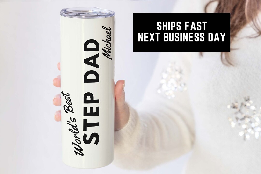 Personalized World's Best Step Dad Tumbler for Father's Day, Custom ...