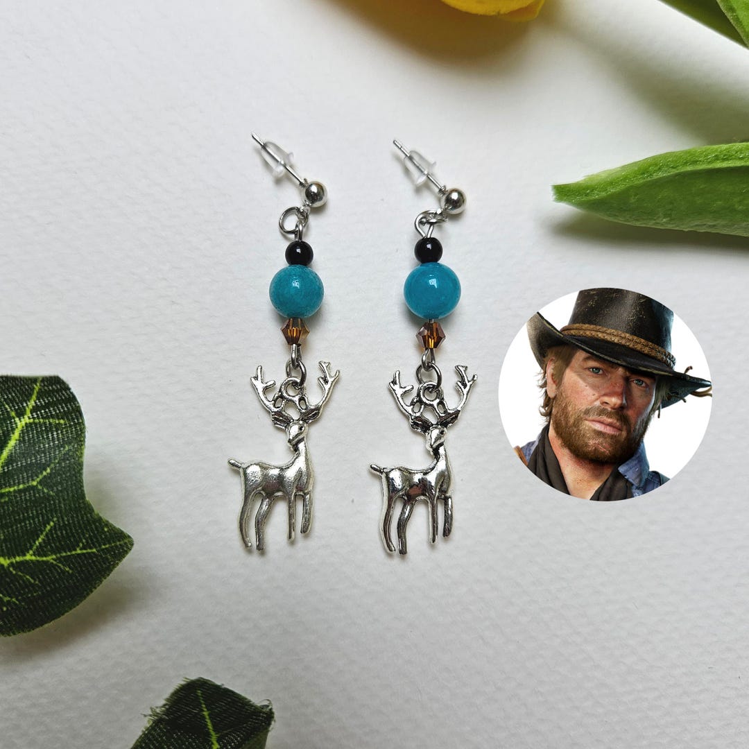 RDR2 Arthur Morgan Earrings Deer - Etsy