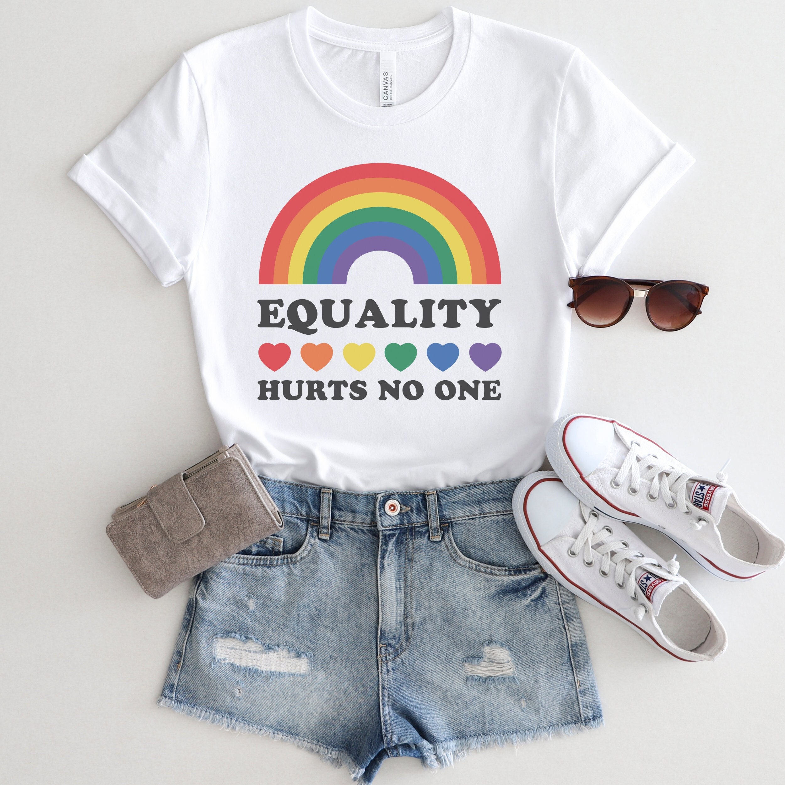 Equality Shirt Rainbow Tee LGBTQIA LGBT Support Gift for Pride Month ...