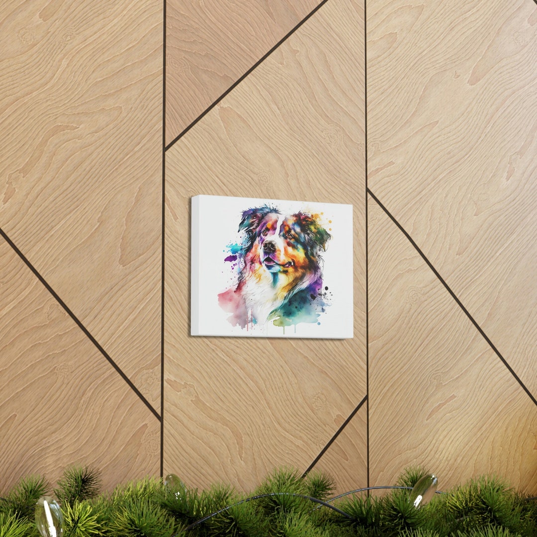 Australian Shepherd Abstract Watercolor Portrait Aussie Artwork Dog ...