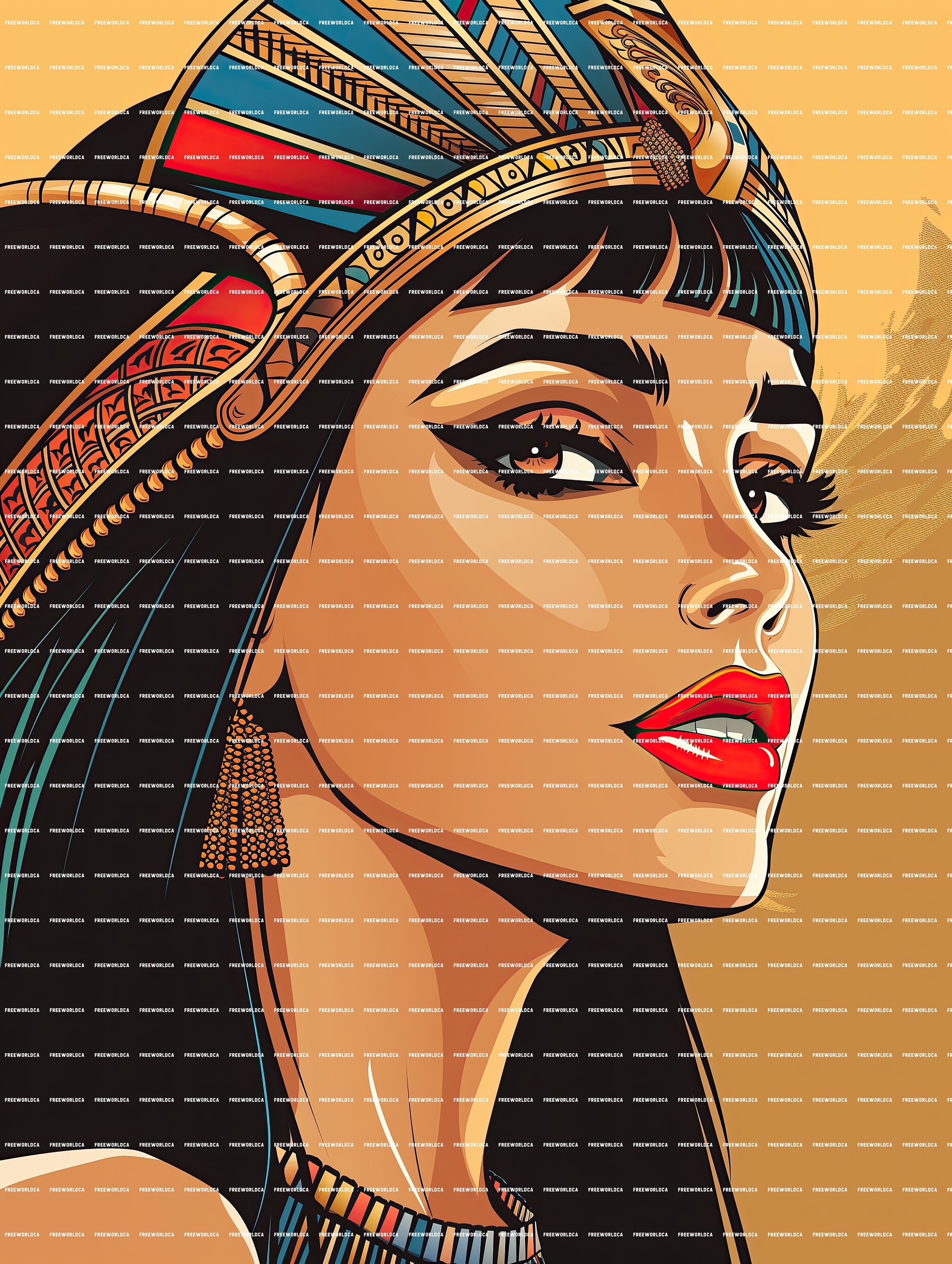 Cleopatra Artwork Wall Art Poster Egyptian Queen Vector Illustration ...