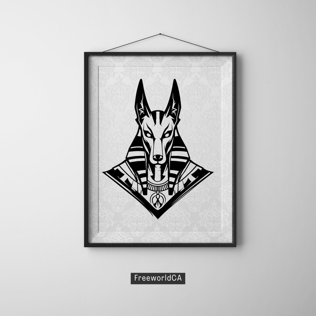 The Great Anubis SVG File Ancient Egypt Black Outlined Vector Only Art ...