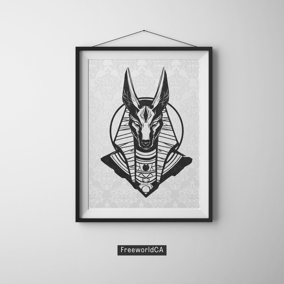 The Great Anubis V3 SVG File | Ancient Egypt | Black Outlined Vector ...
