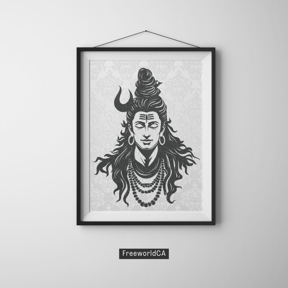 The Great Shiva Face SVG File Hinduism God Black Outlined Vector Only ...