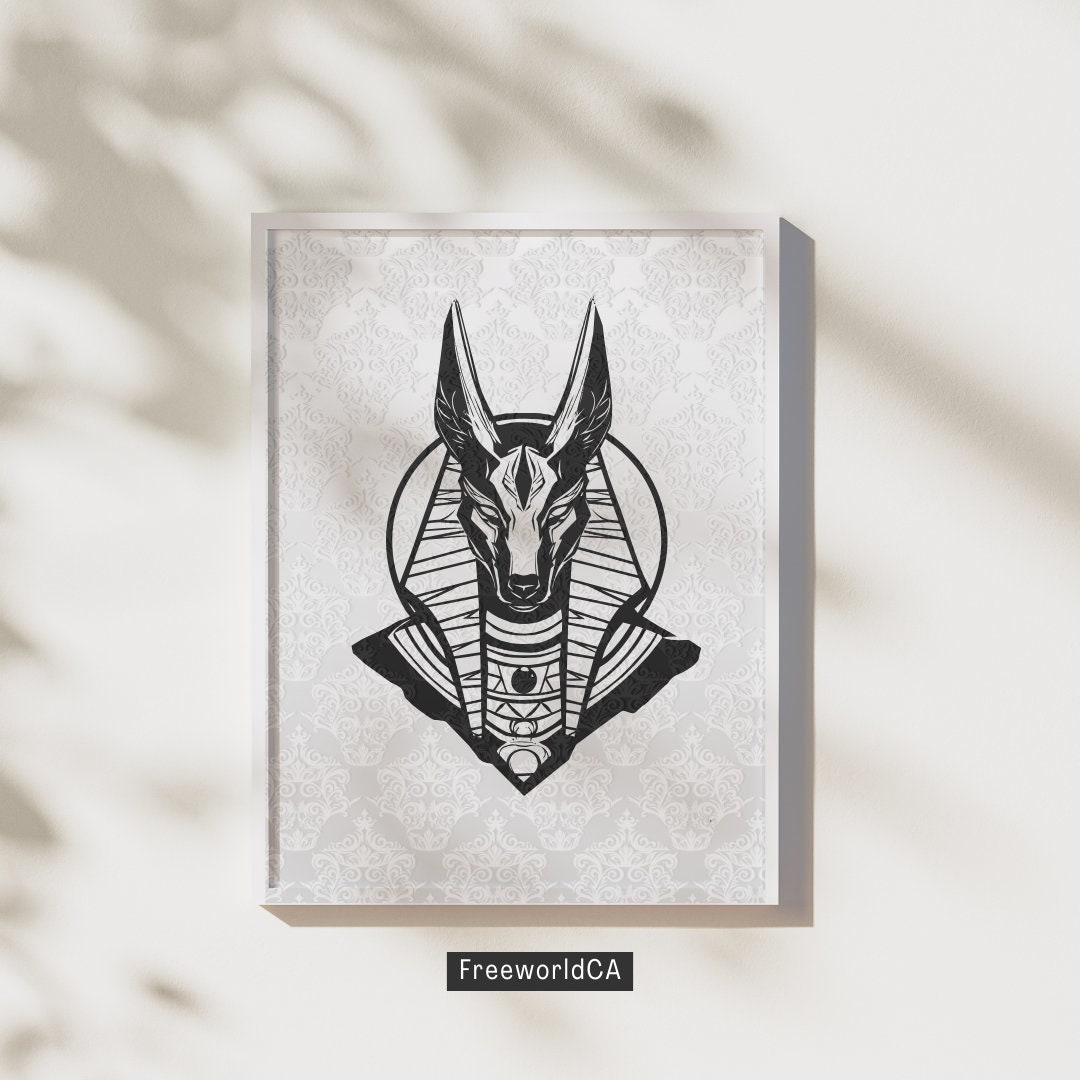 The Great Anubis V3 SVG File | Ancient Egypt | Black Outlined Vector ...