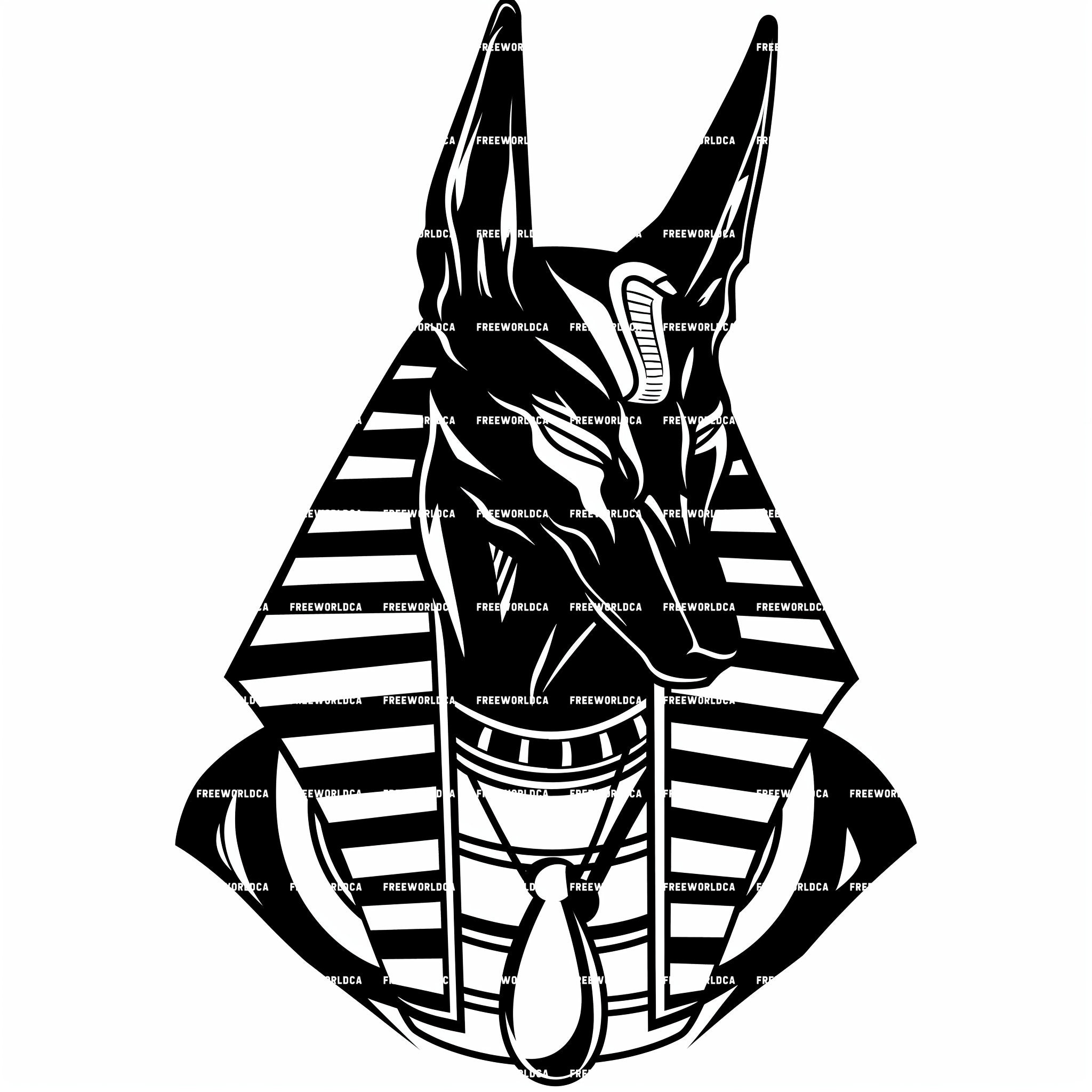 The Great Anubis V4 SVG File Ancient Egypt Black Outlined Vector Only ...