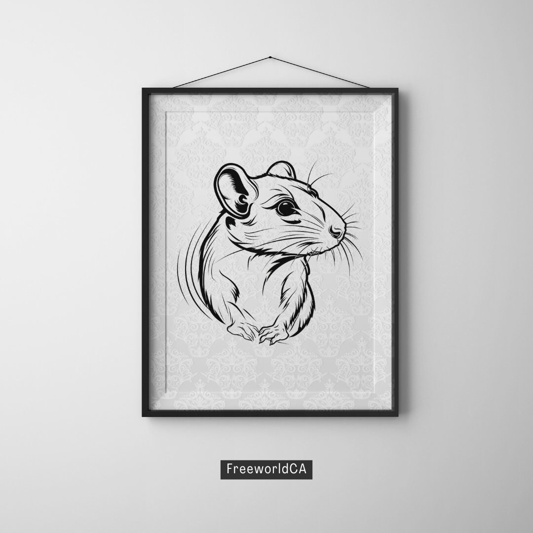 Rat Vector V4 CUTE EDITION, Pdf, Dxf, Ai, Efs, Emf, Svg - Etsy