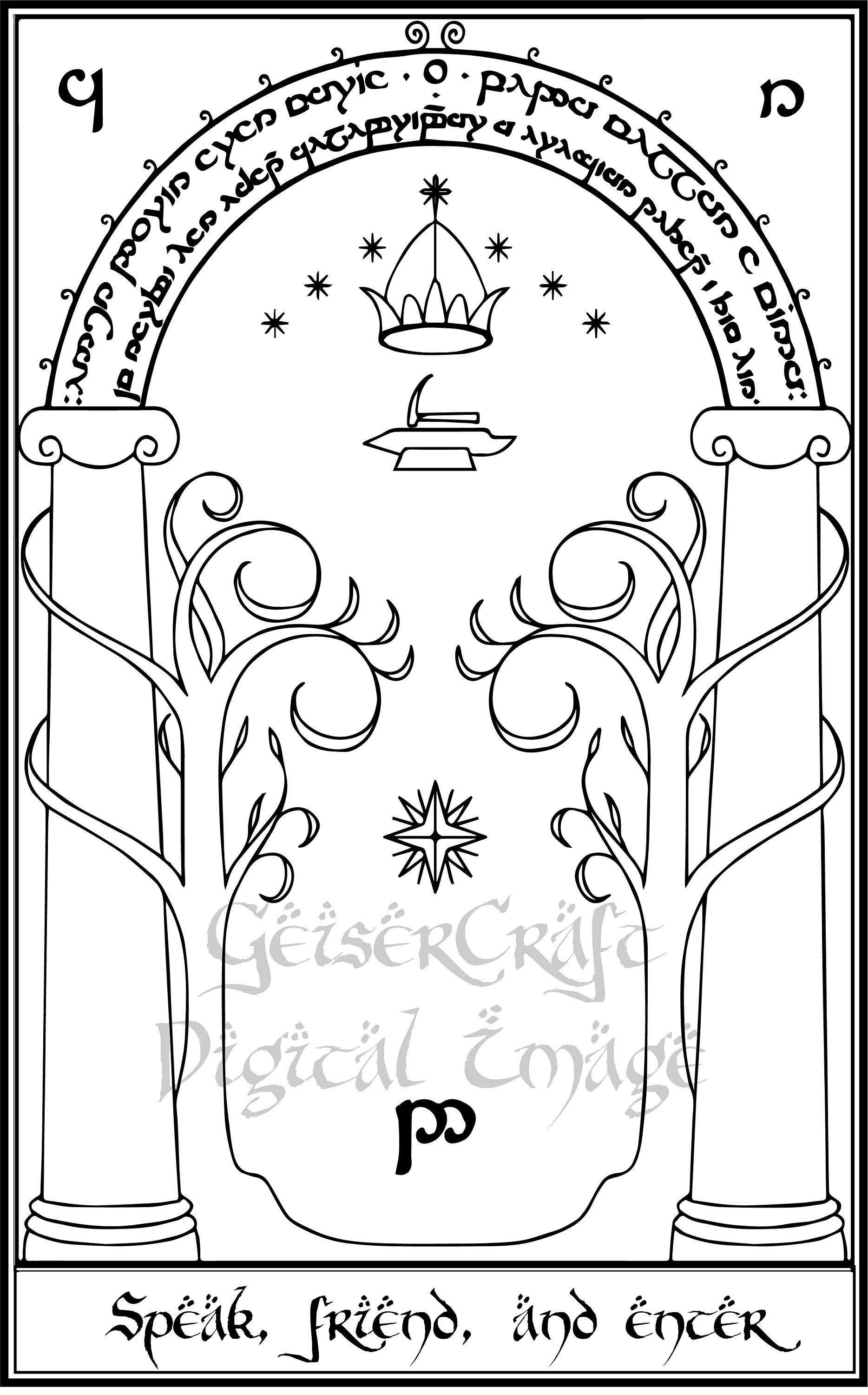 Moria Gate Digital File. Middle Earth Themed Gate of Durin. Improved ...
