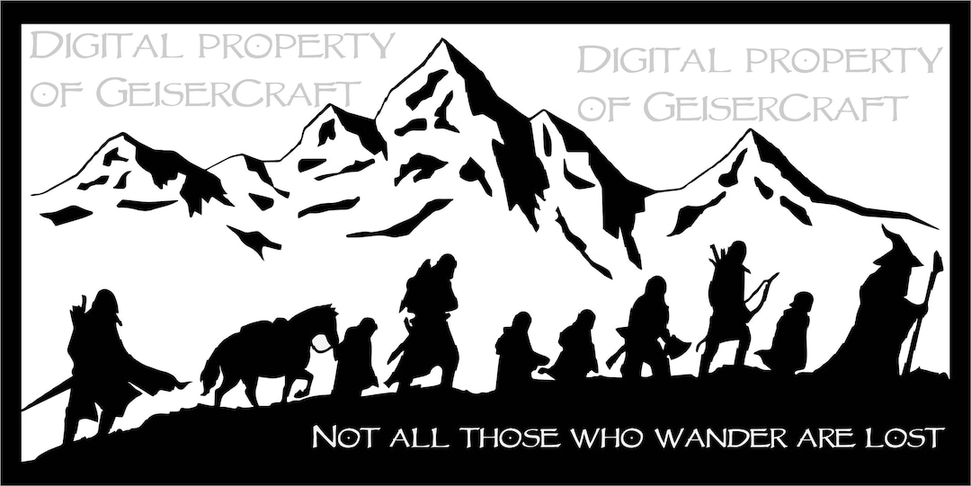 Ring Fellowship Silhouette Image. Middle Earth Tolkien Themed Image of ...