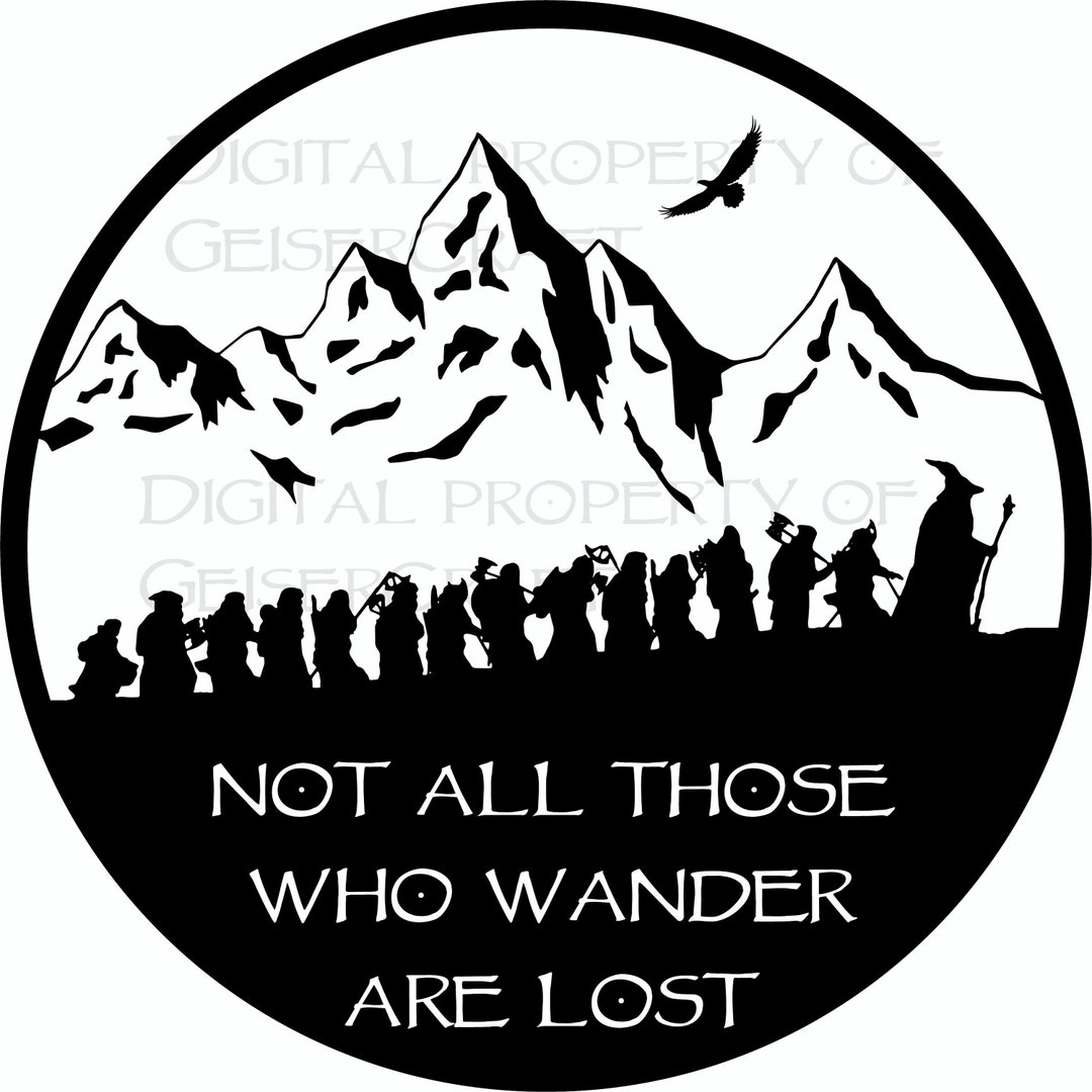Hobbit Dwarves Gandalf Silhouette Image. Middle Earth Tolkien Theme of ...