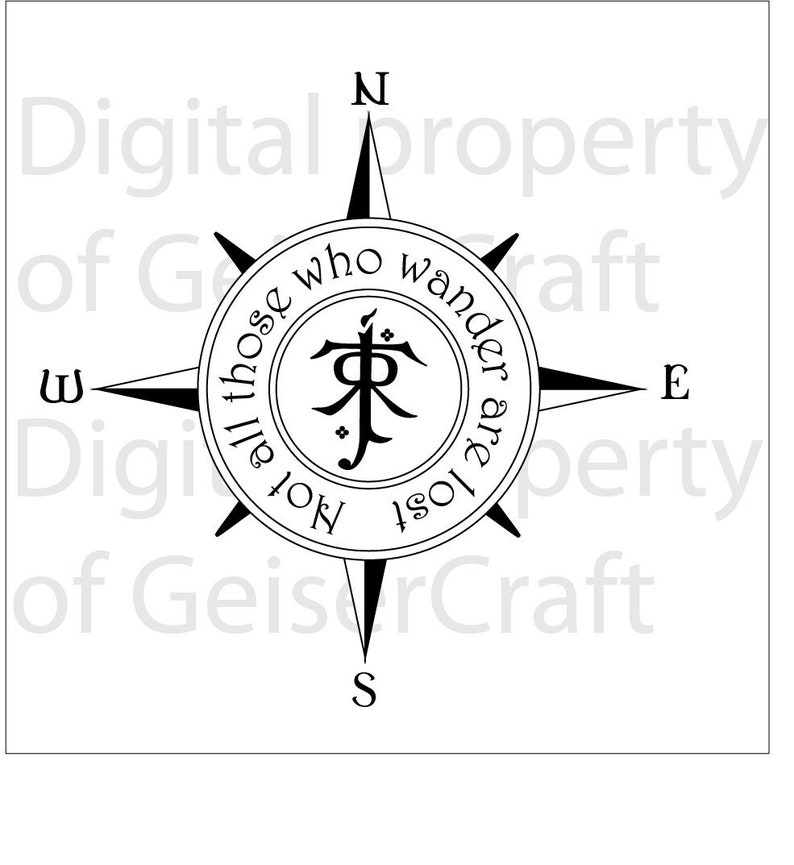 Middle Earth Tolkien Themed Compass Rose. Digital Download Svg Png Jpg ...