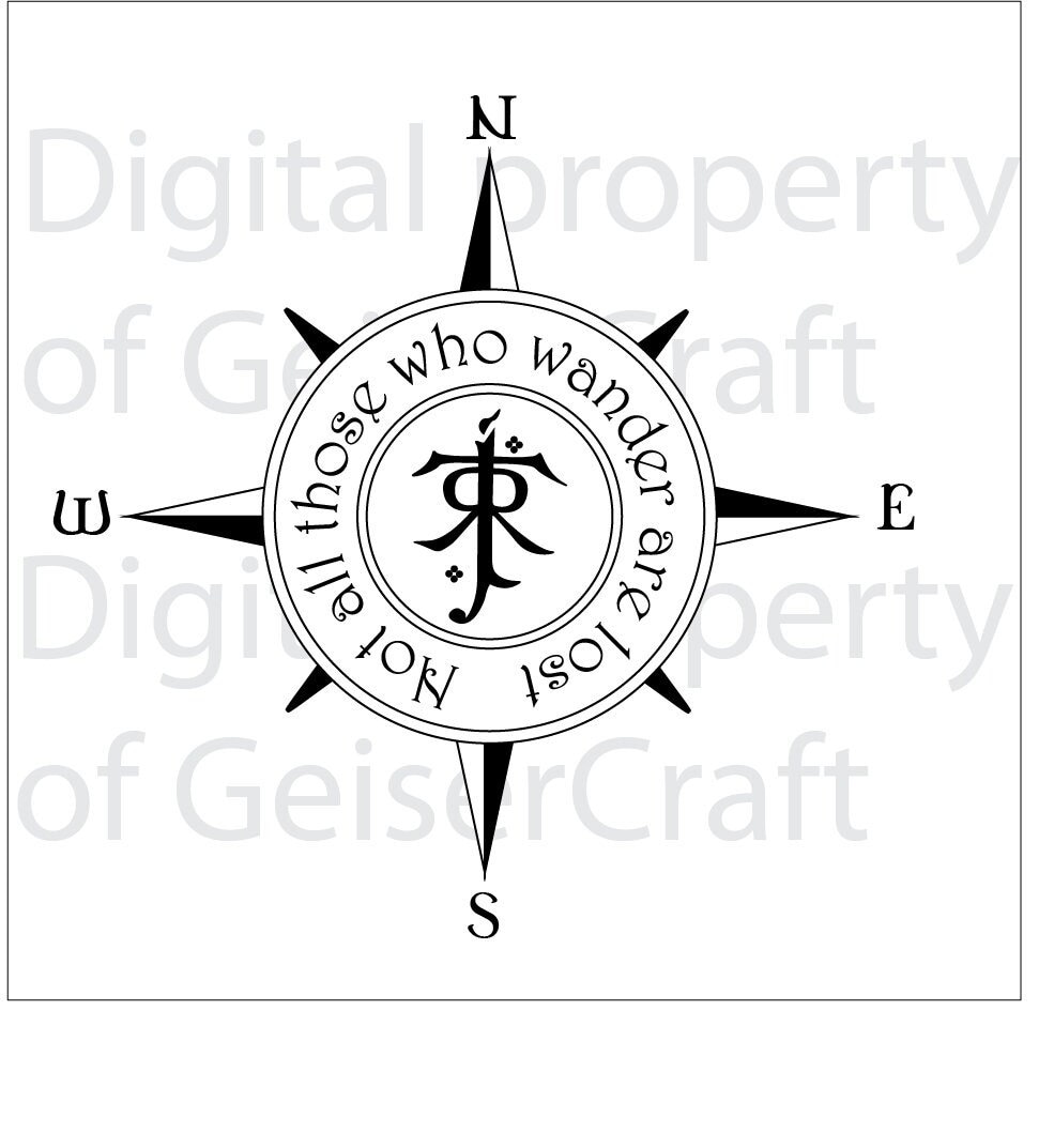 Middle Earth Tolkien Themed Compass Rose. Digital Download Svg Png Jpg ...