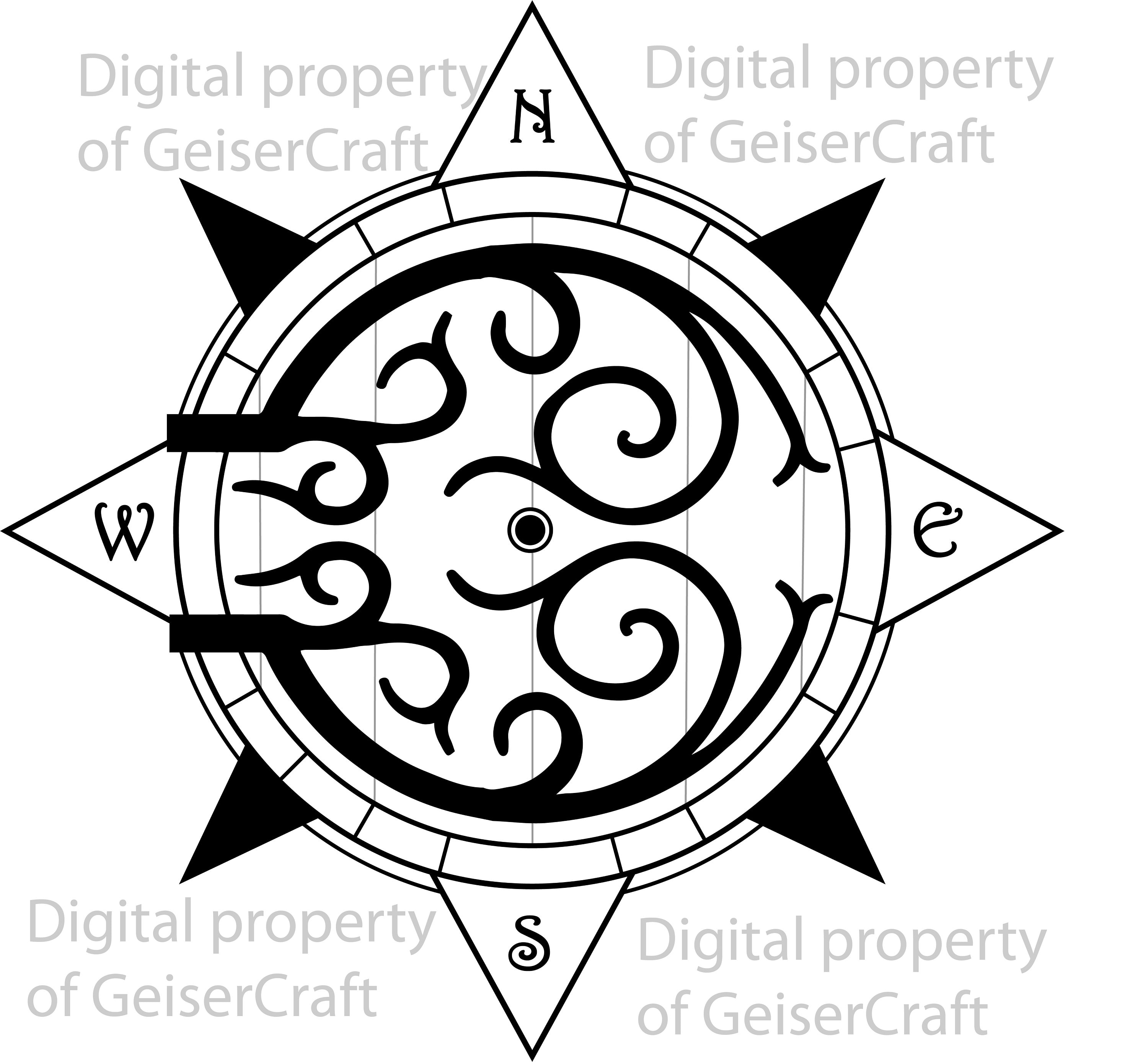 Hobbit Door Compass Rose, Tolkien Theme, Middle Earth, Bag End. Digital ...