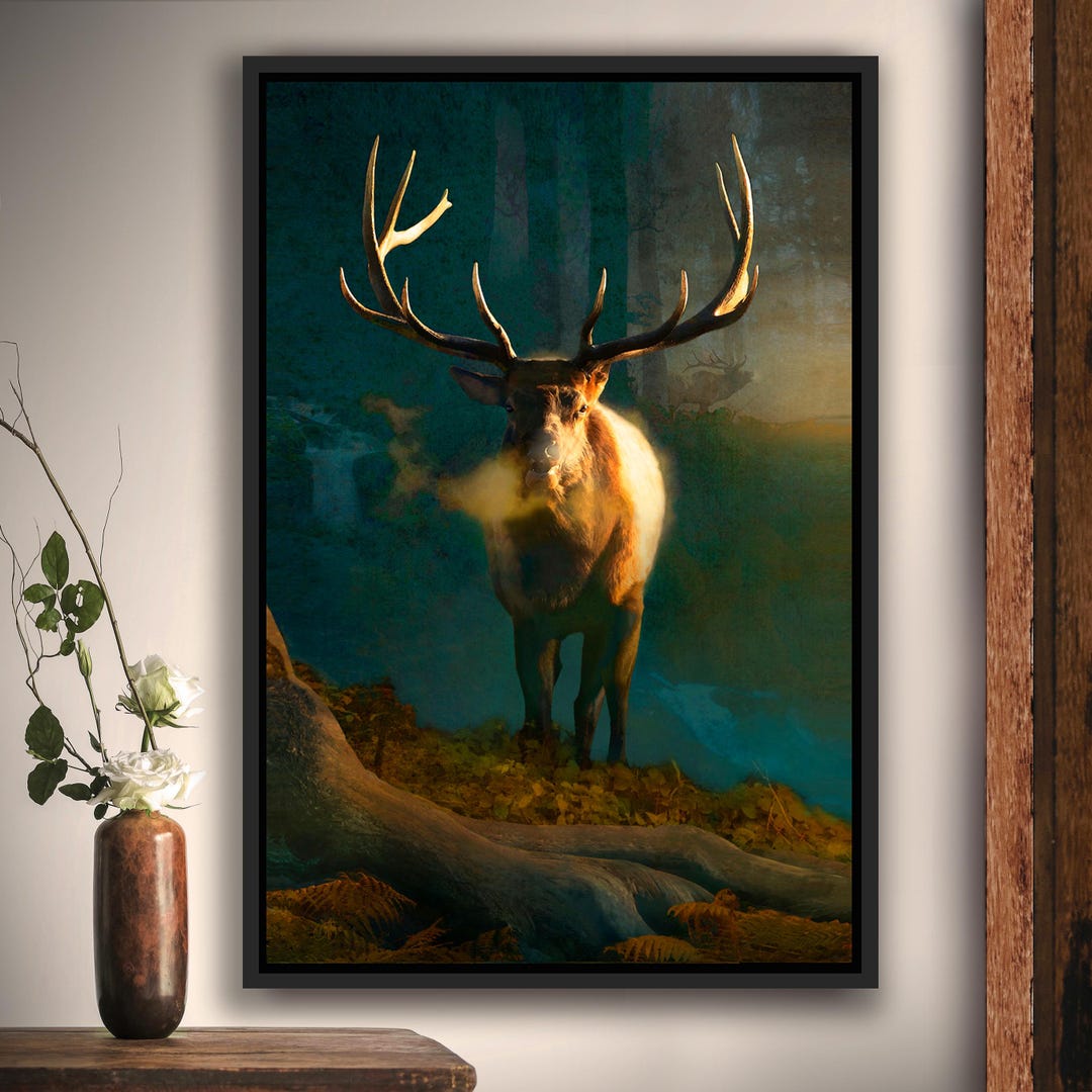 PHANTOM of the FOREST, Bull Elk, Wapiti, Beautiful Art of Huge Trophy ...