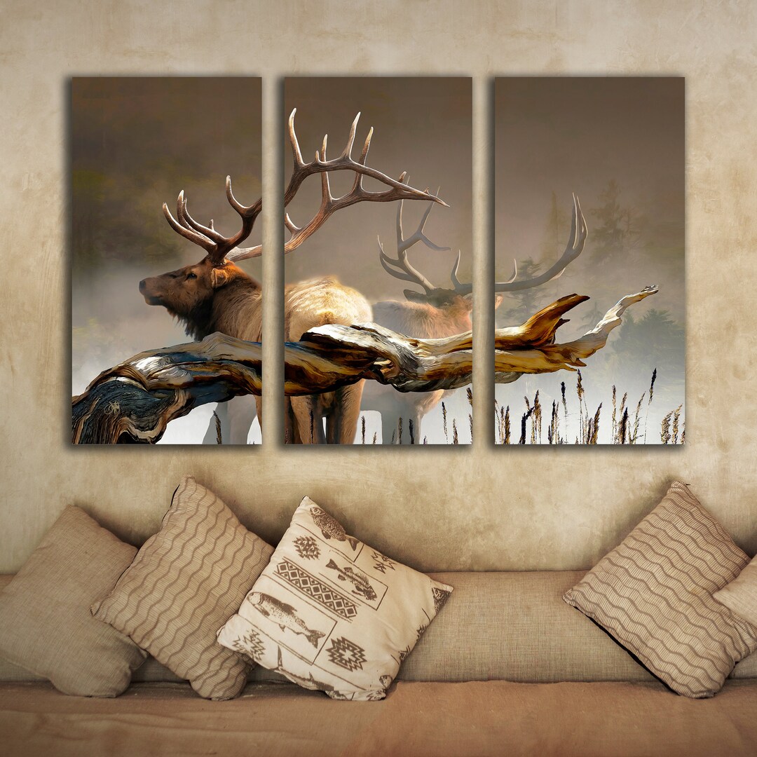 Bulls in the Mist, Two Bull Elk in the Cool Morning Mist. Also Known as ...