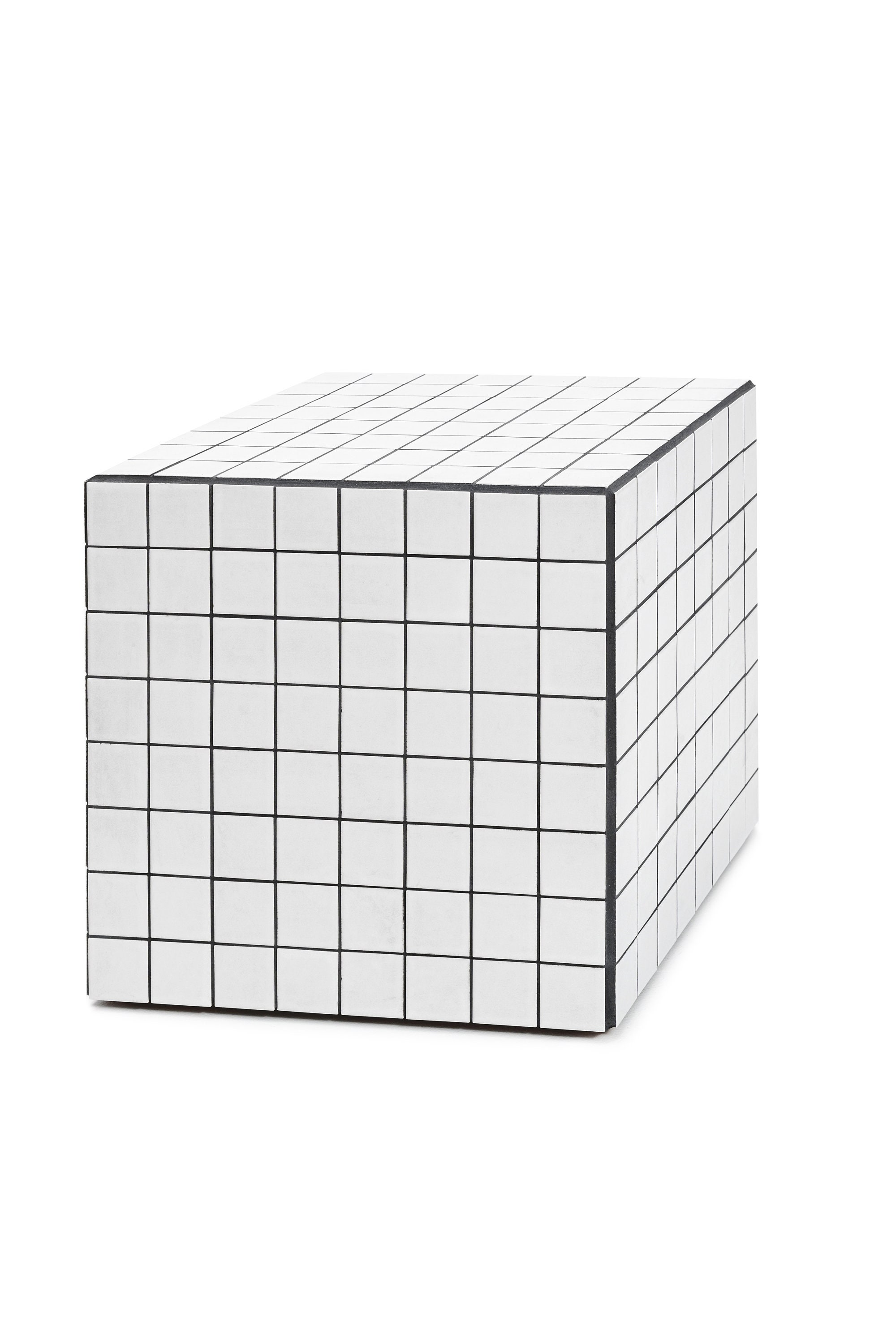 Ceramic Tiled Cube Table Black and White Matte - Etsy