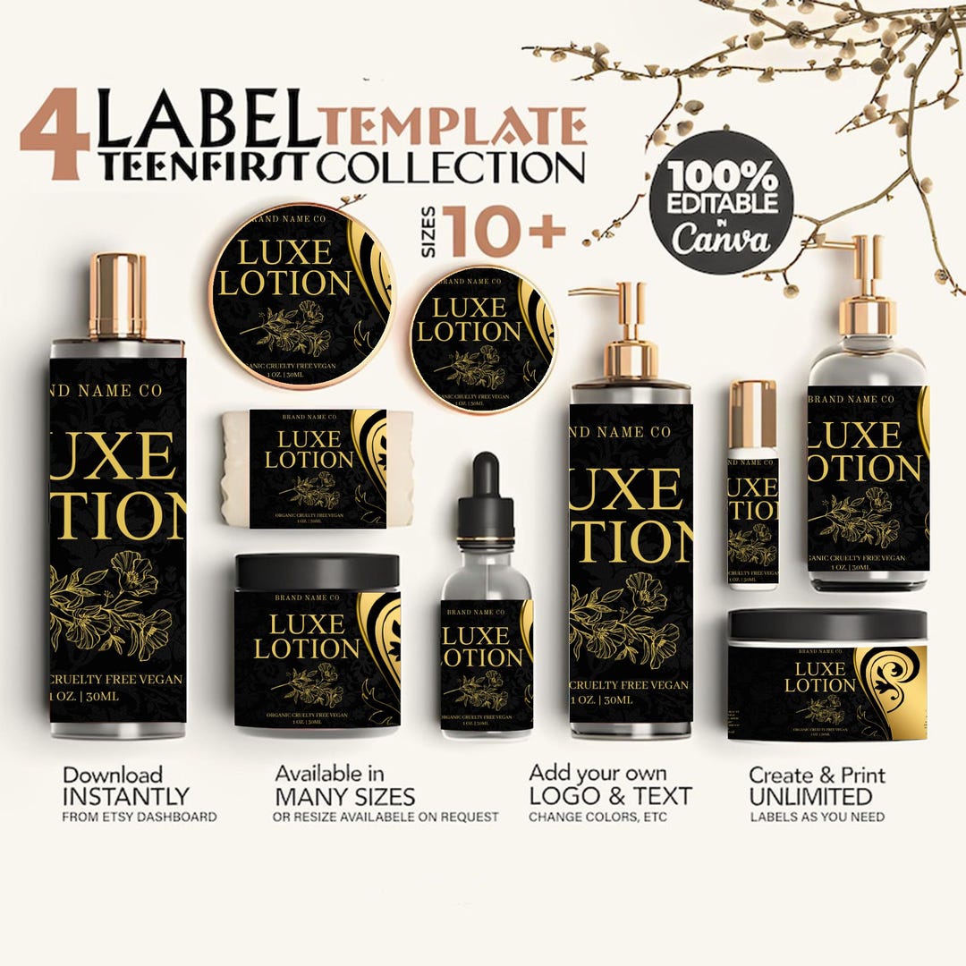 Editable COSMETIC Labels Editable Body Product Labels DIY Cosmetic ...