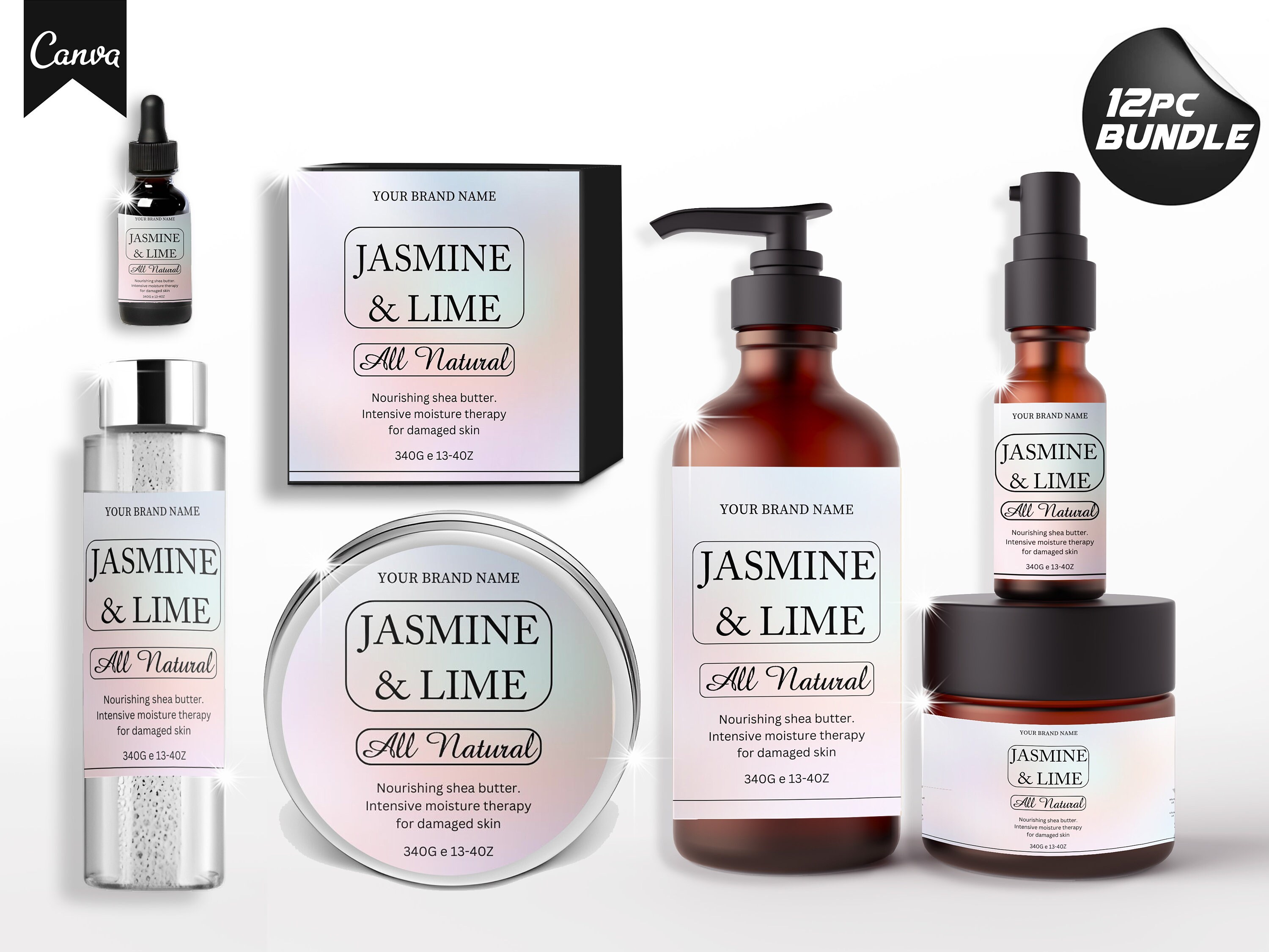 Editable COSMETIC Labels, Editable Body Product Labels, DIY Cosmetic ...