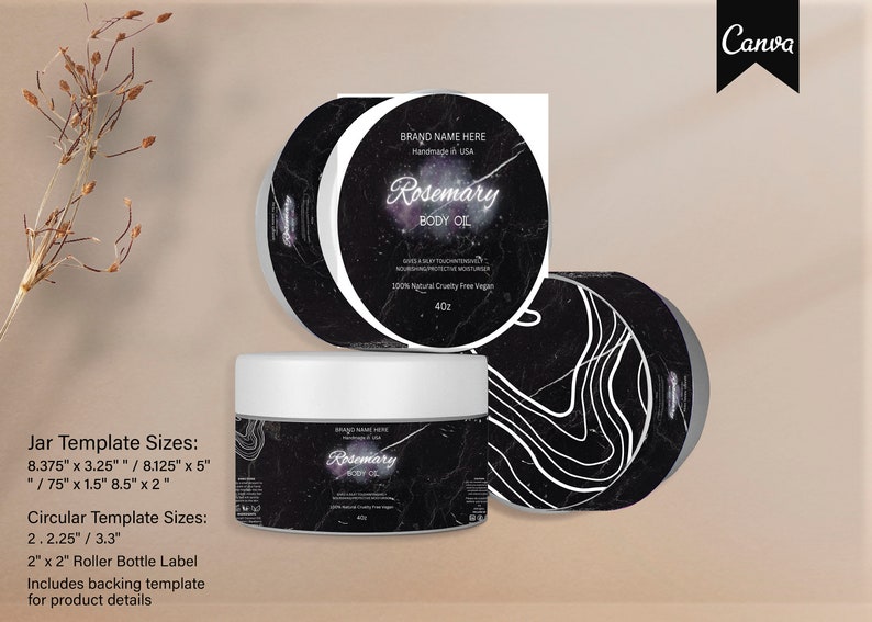 Rose Mairy Cosmetic Bundle Product Label Skincare Template Cosmetic ...