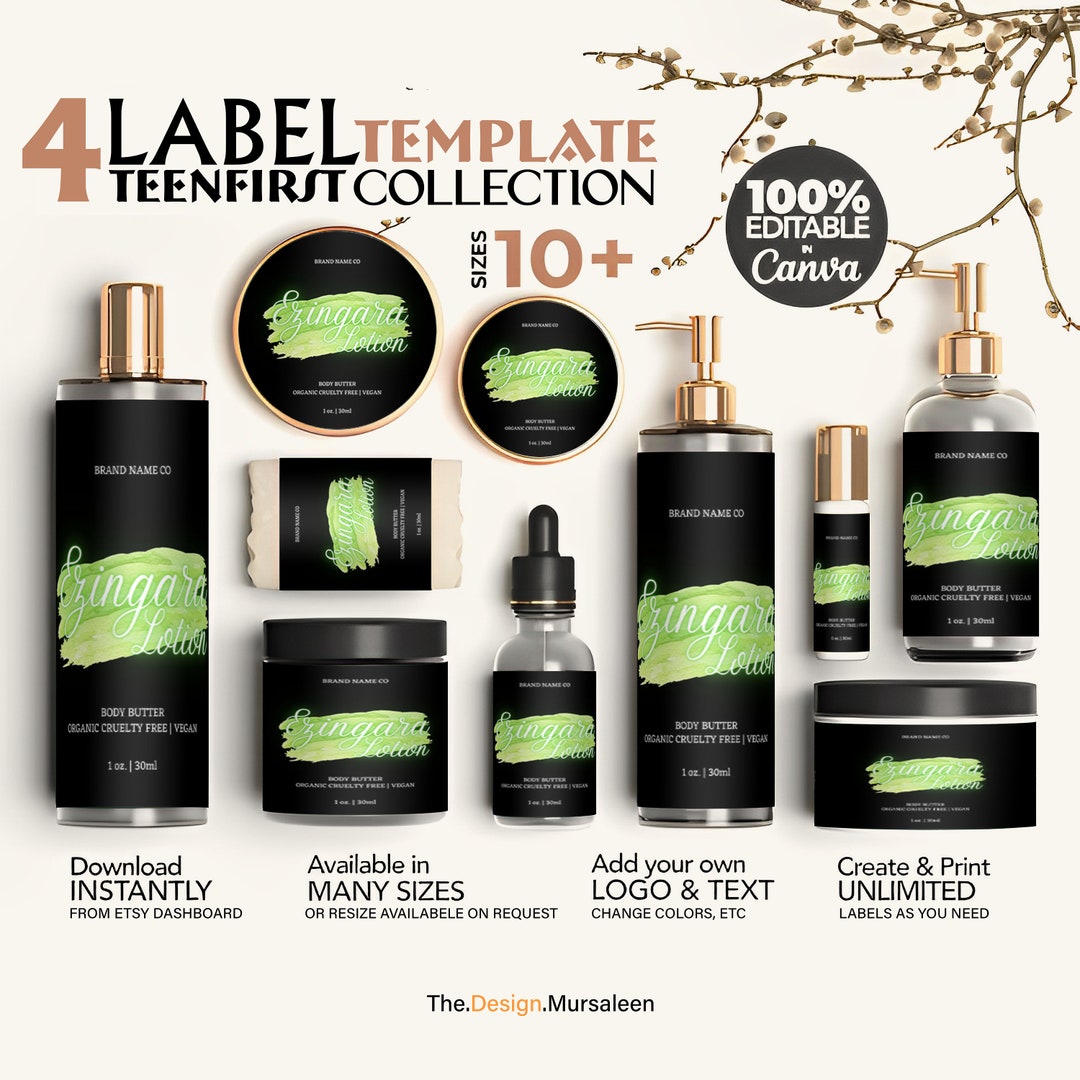 Editable Customize Product Body Label Customer Bottle Label Template ...