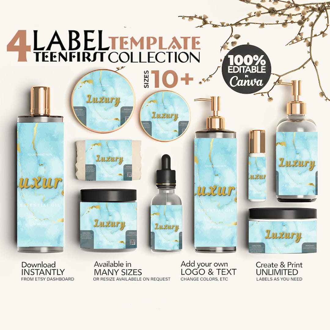 Printable Skincare Cosmetic Label, Stylish Cosmetic Product Label ...