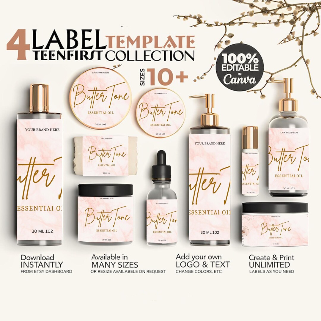 Skincare Products Labels | Labels Template for Cosmetic Bottles ...