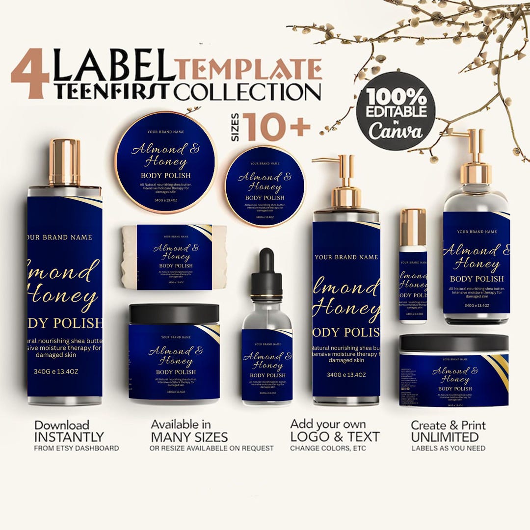 Printable Skincare Cosmetic Label, Stylish Cosmetic Product Label ...