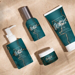 White Rose Deluxe Cosmetic Bundle Product Label Skincare Template ...