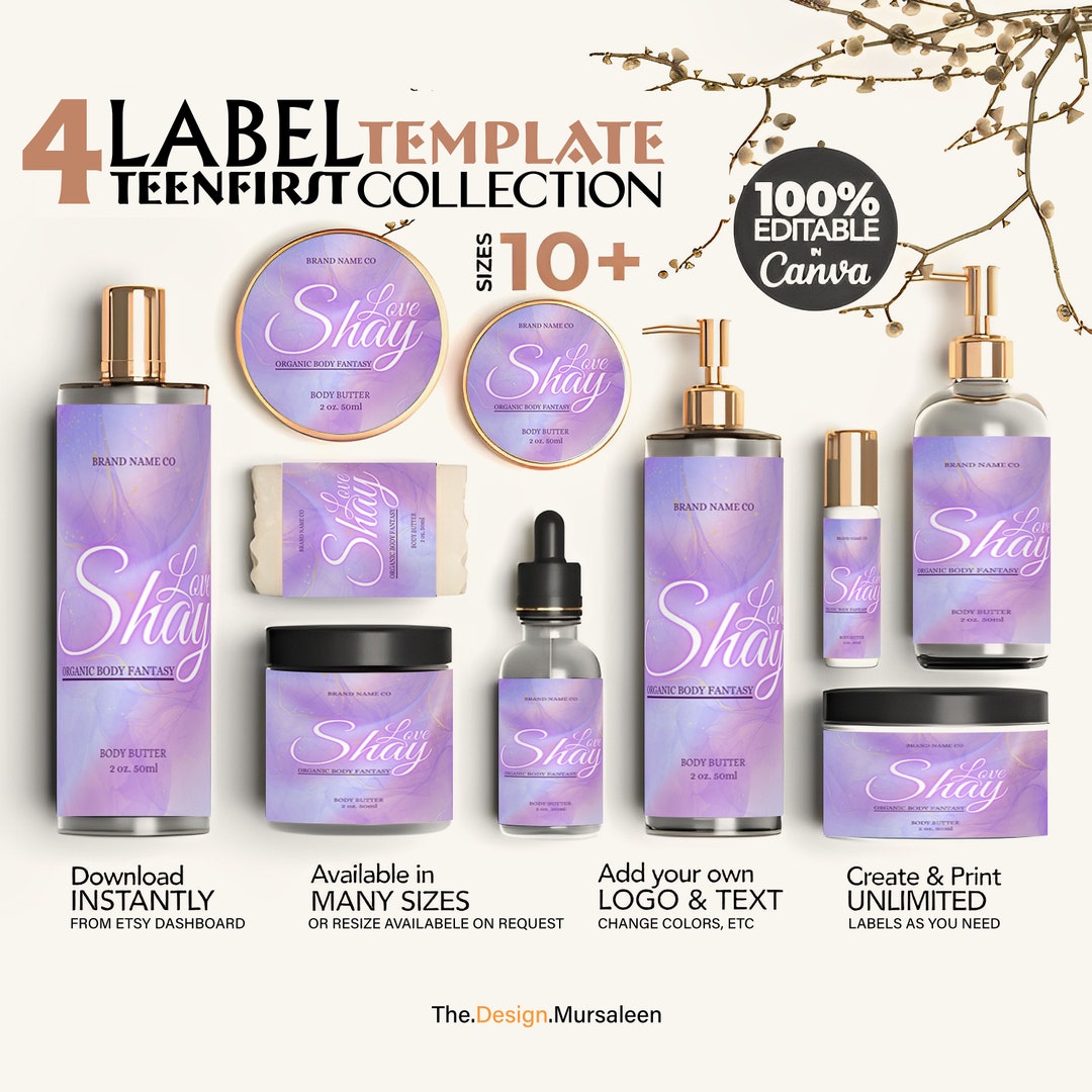 Editable COSMETIC Labels, Editable Body Product Labels, DIY Cosmetic ...