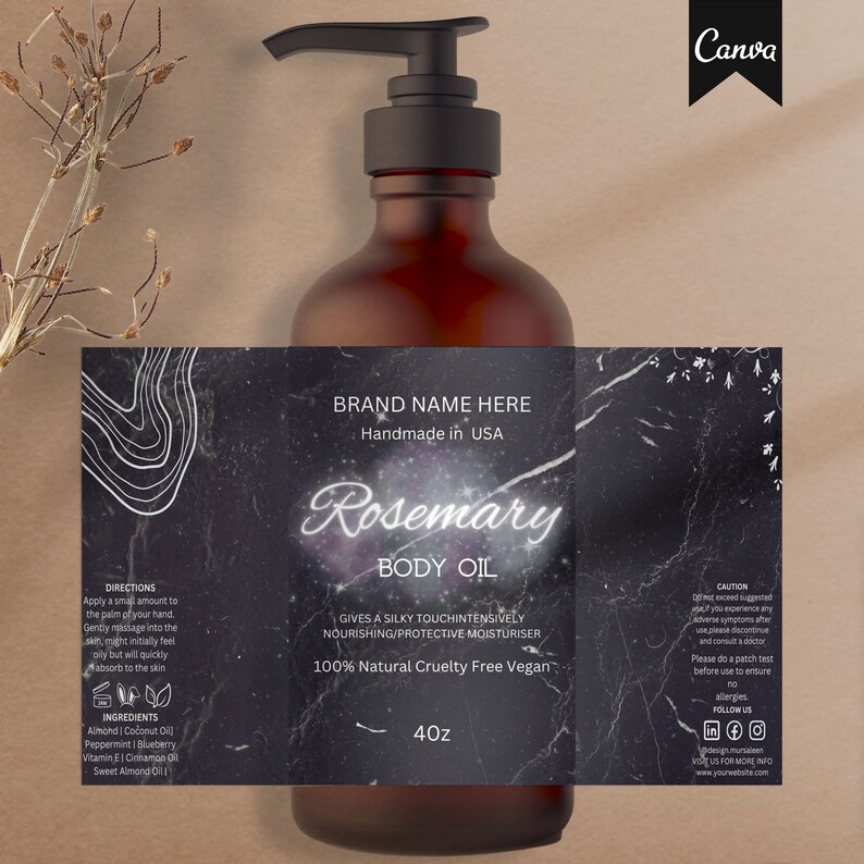 Rose Mairy Cosmetic Bundle Product Label Skincare Template Cosmetic ...