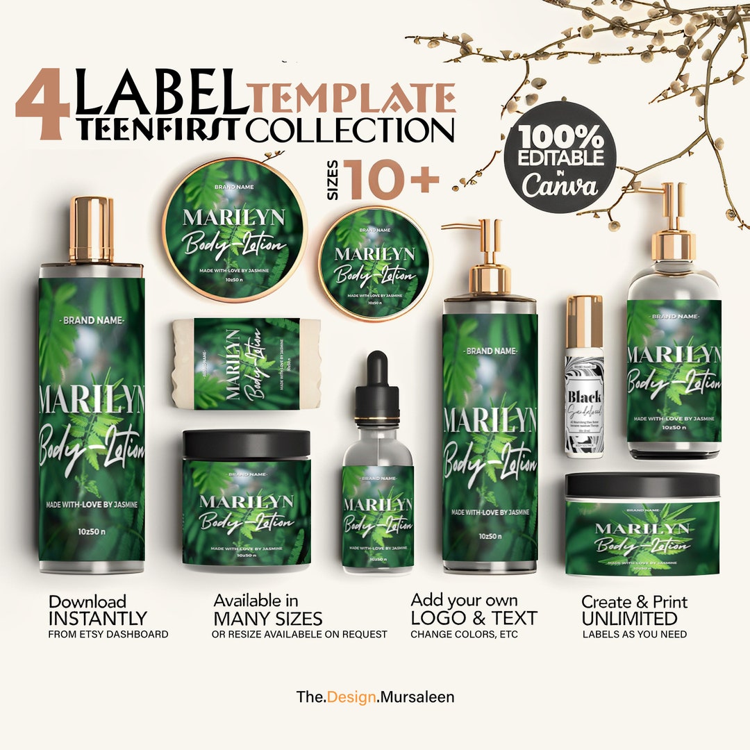 Cosmetic Label Canva Bottle Label Design Stylish Cosmetic Product Label ...