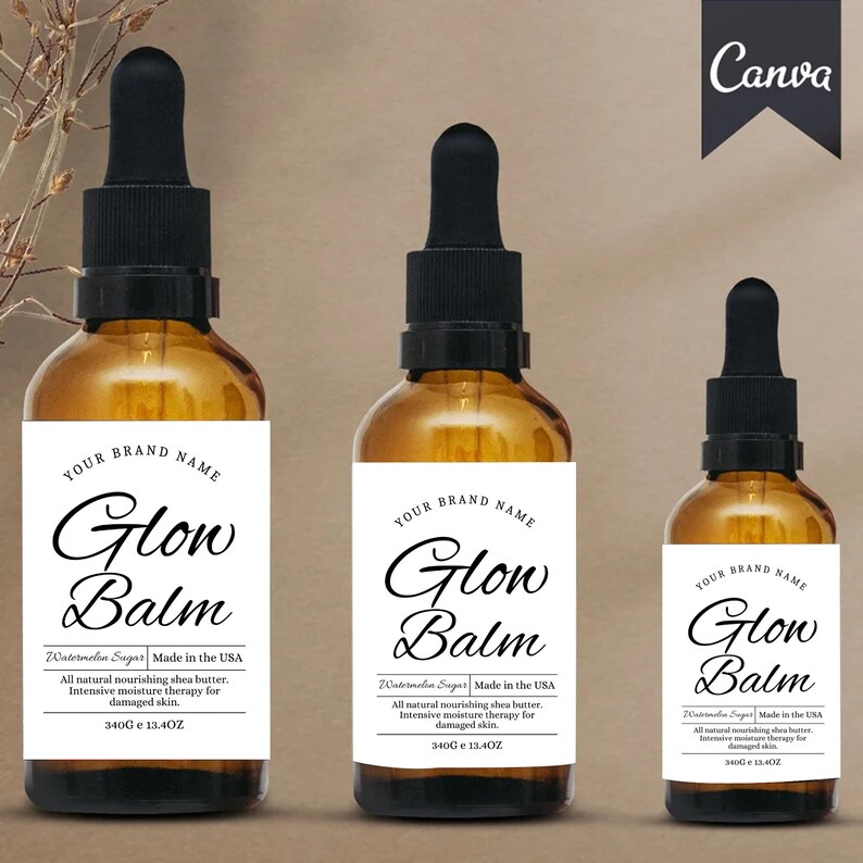 Stylish Cosmetic Product Label Template | Editable Cosmetic Label ...