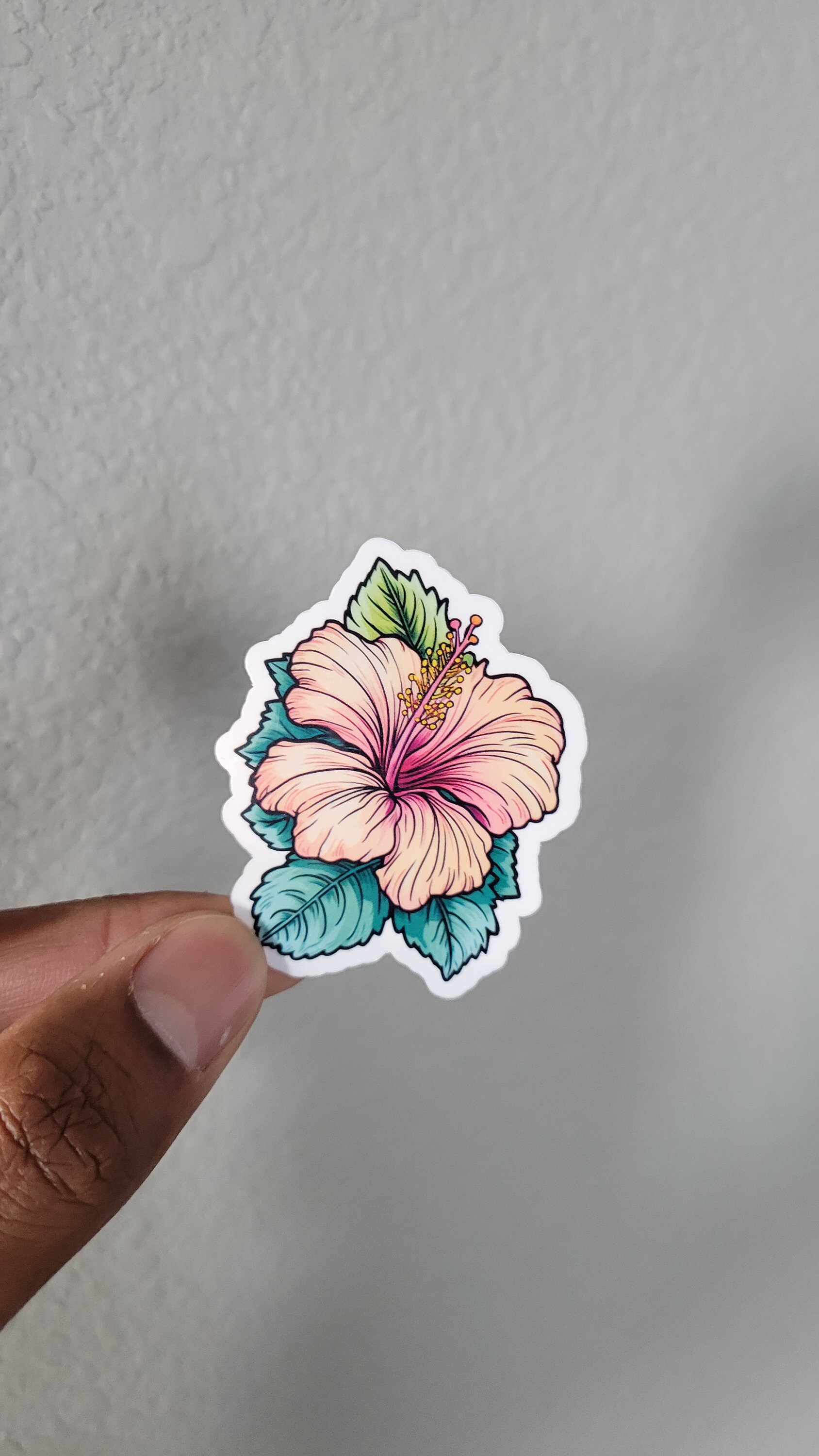 Laminated Hibiscus Flower Stickers Set of 10 Die Cut Decals Ideal for ...