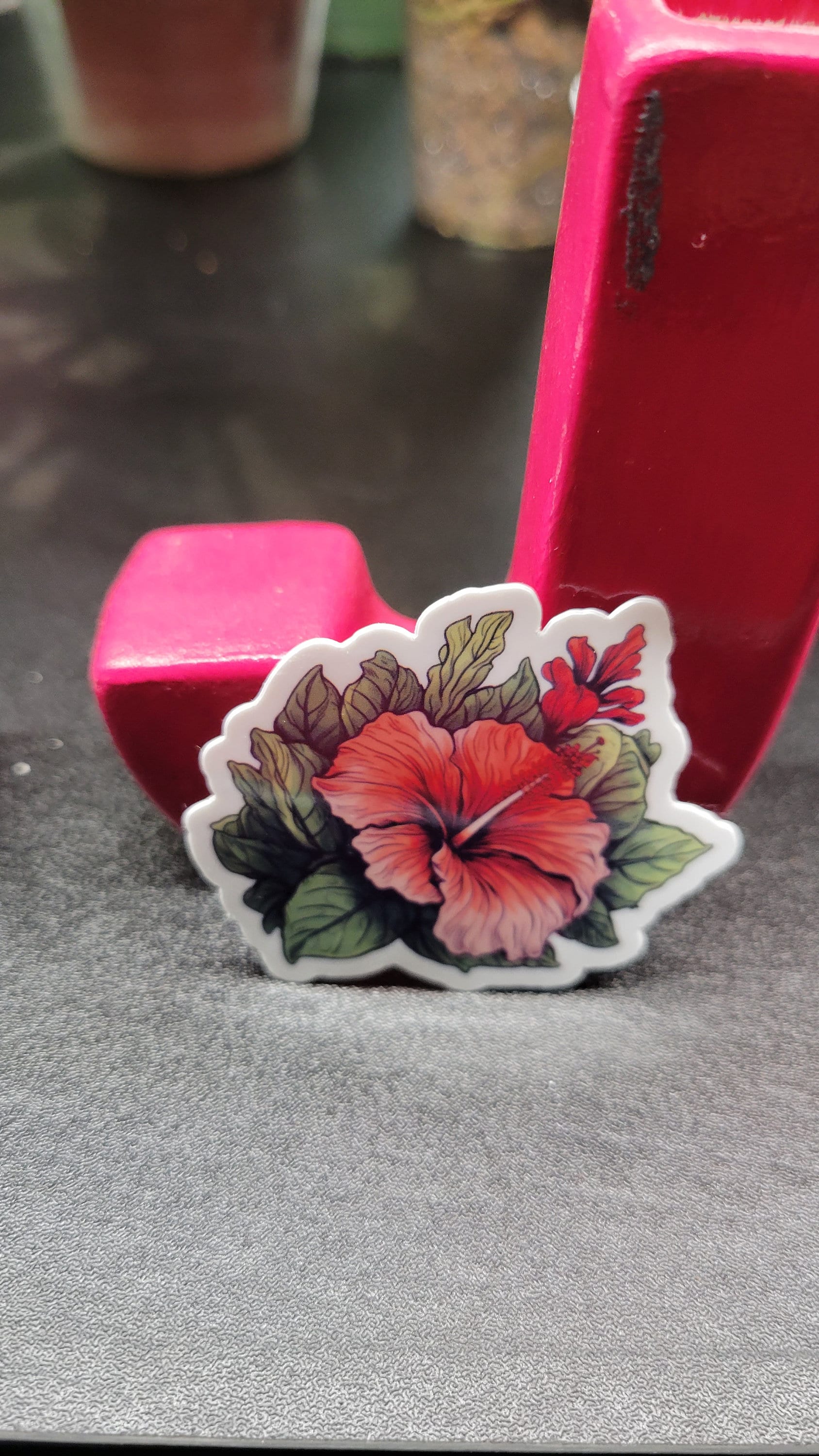 Laminated Hibiscus Flower Stickers Set of 10 Die Cut Decals Ideal for ...