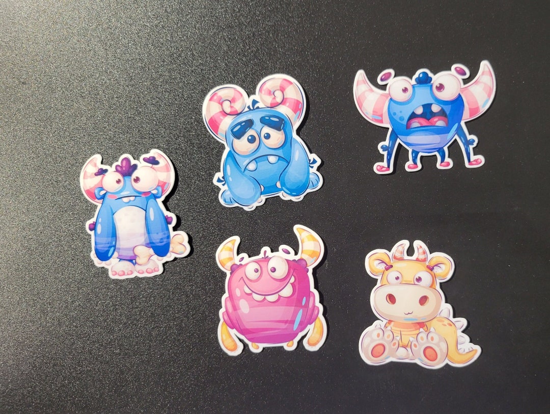 5 Cute and Cuddly Monsters Sticker Collection - Adorable and Playful ...