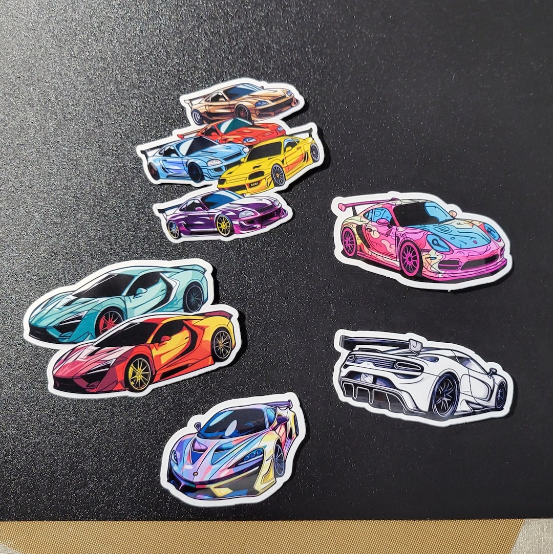 5 Sports Cars Stickers for Car Lovers - Premium Quality, Waterproof ...