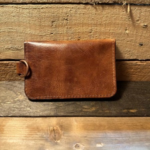 Handmade Leather Wallet - Large With Snaps and Chain Ring - Etsy