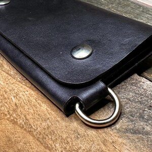 Handmade Leather Long Wallet - Large With Snaps and Chain Ring - Etsy