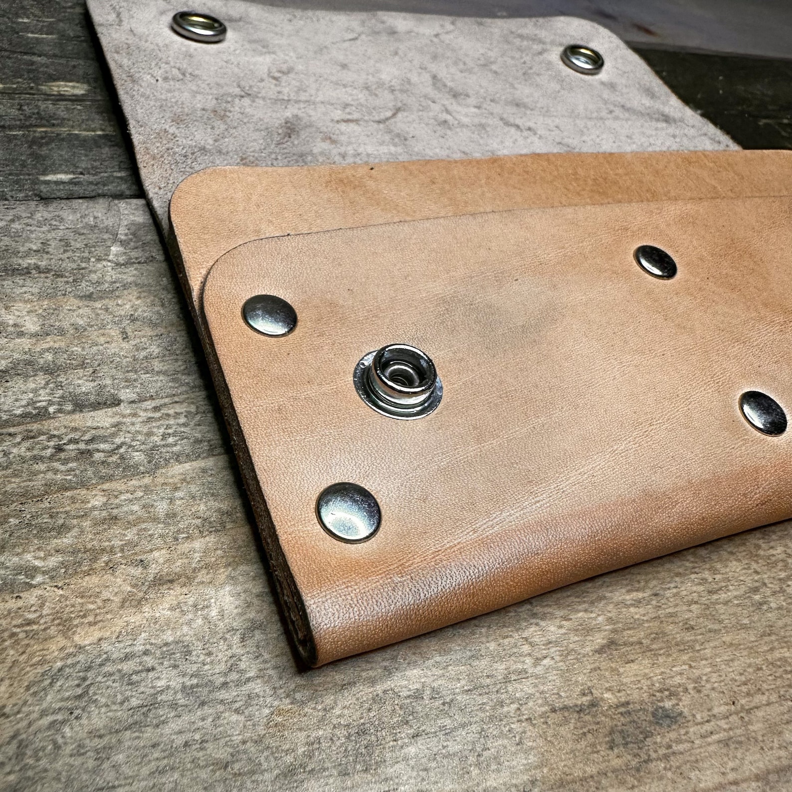 Handmade Leather Long Wallet - Large With Snaps and Chain Ring - Etsy