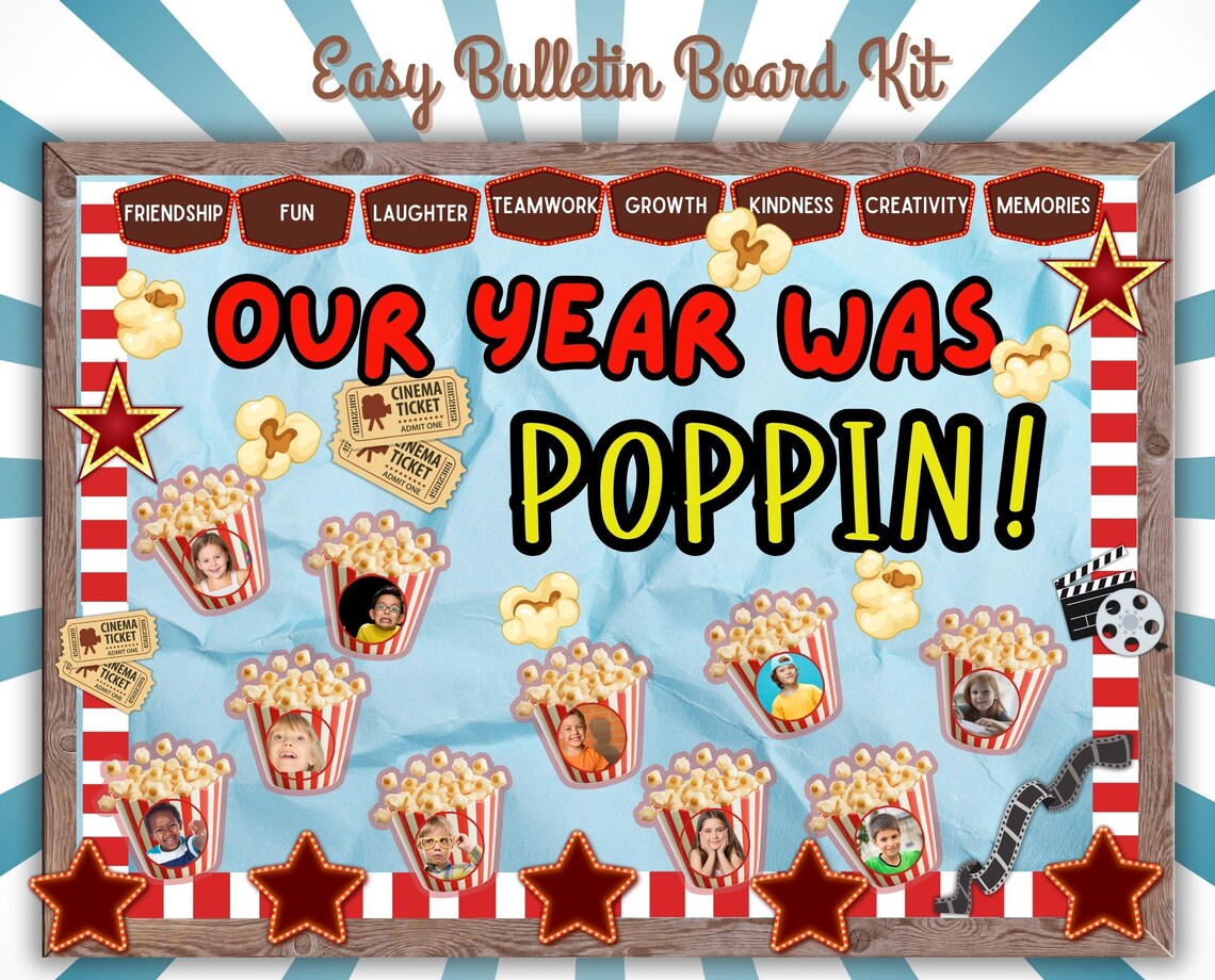 Our Year Was Poppin! Bulletin Board Kit | End of Year Classroom Decor ...