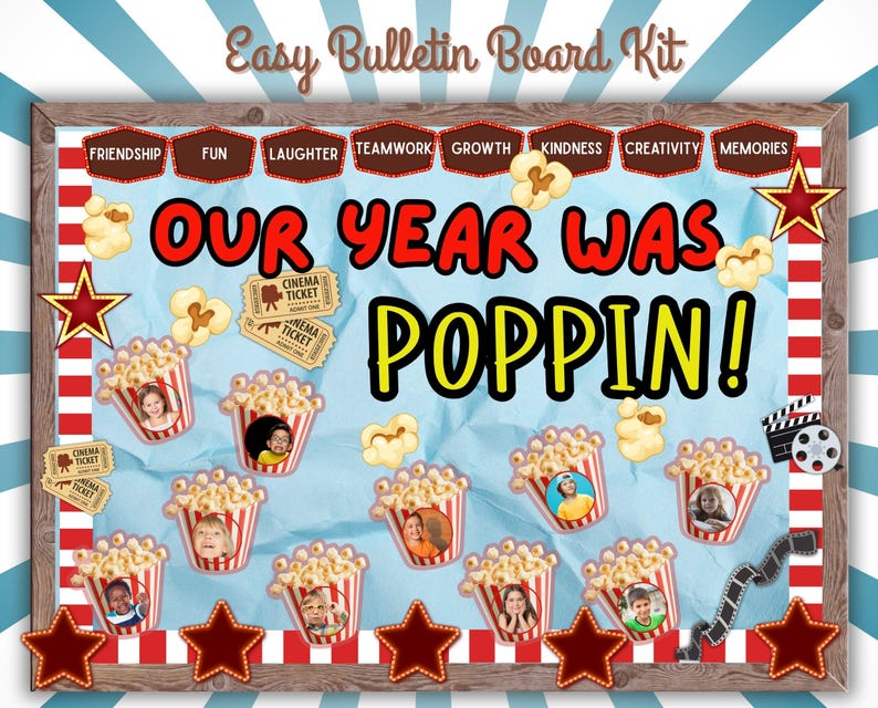 Our Year Was Poppin! Bulletin Board Kit | End of Year Classroom Decor ...