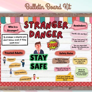 Stranger Danger Bulletin Board Kit: School Safety Rules (digital ...