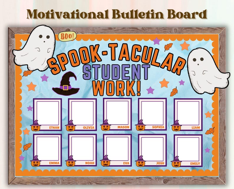 Halloween Student Work Bulletin Board Kit: Editable Classroom Decor ...