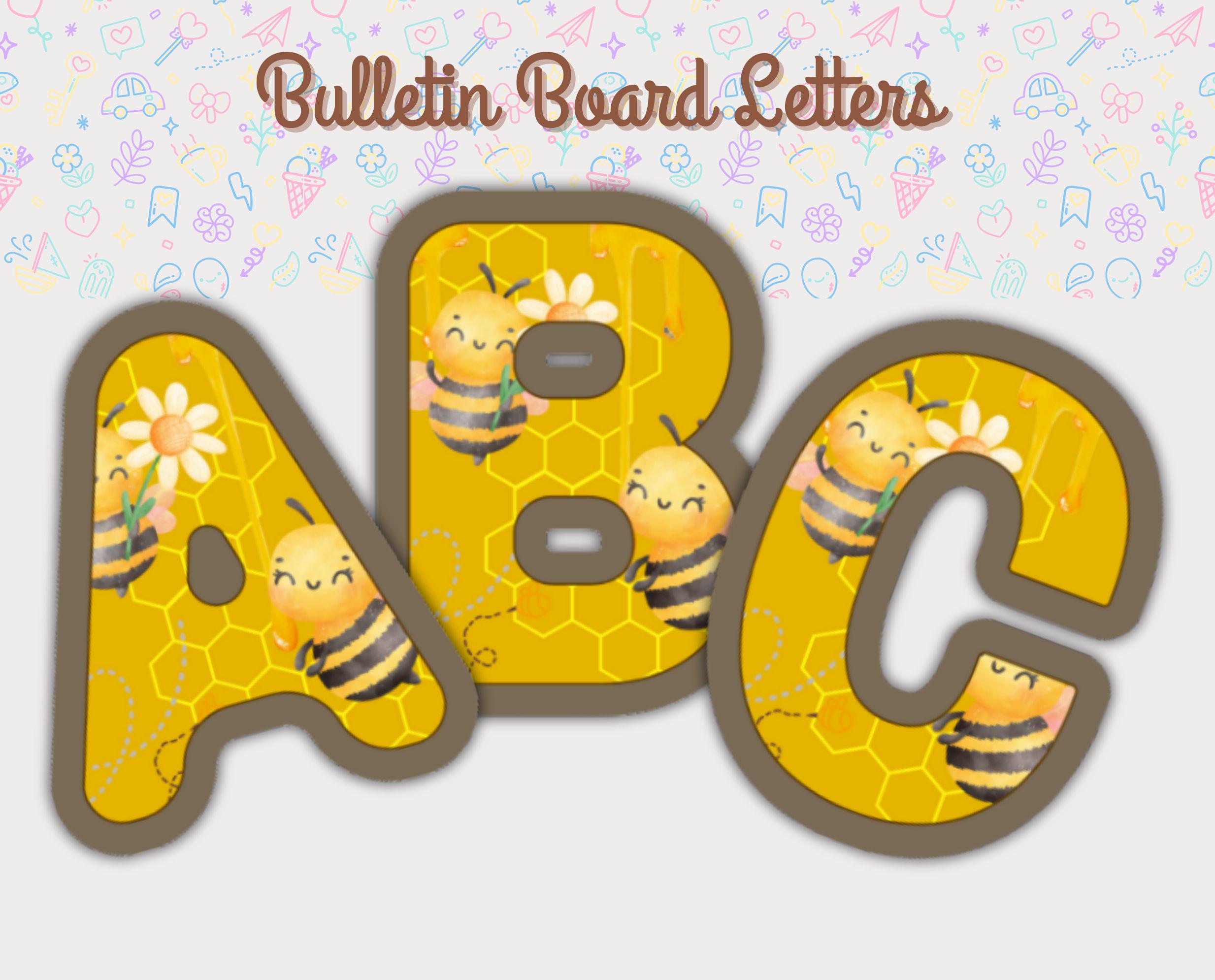 Bee Theme Bulletin Board Letters: Classroom Decor (PDF) - Etsy